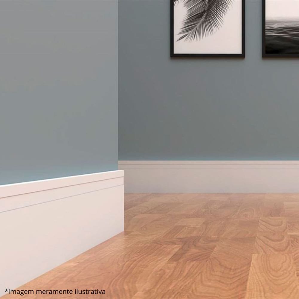 Rodapé De PVC Plasbil Modern 10x240x1.5cm Branco (MP)