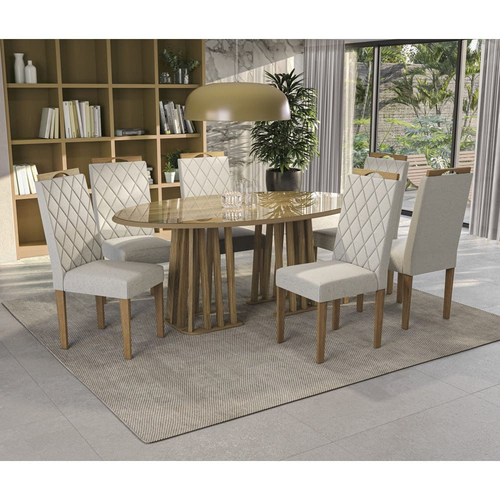 Sala de Jantar 7 Peças Kappesberg Nogueira CSJ1412EA-A040