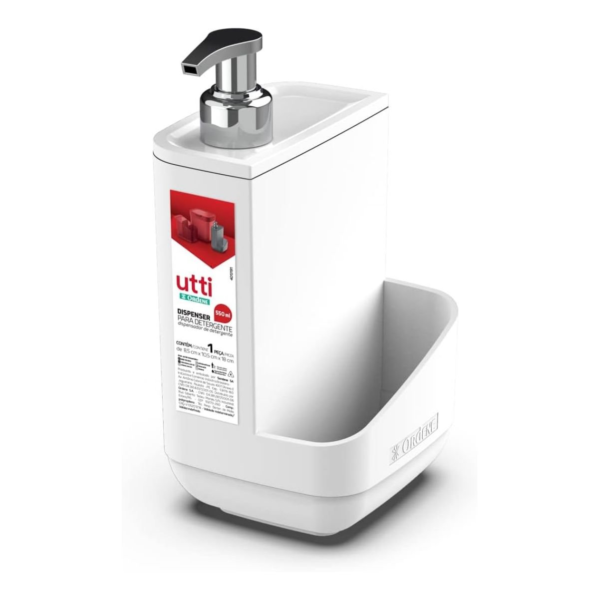 Kit De Pia Ordene Com Lixeira Escorredor E Porta Detergente Branco (MP)