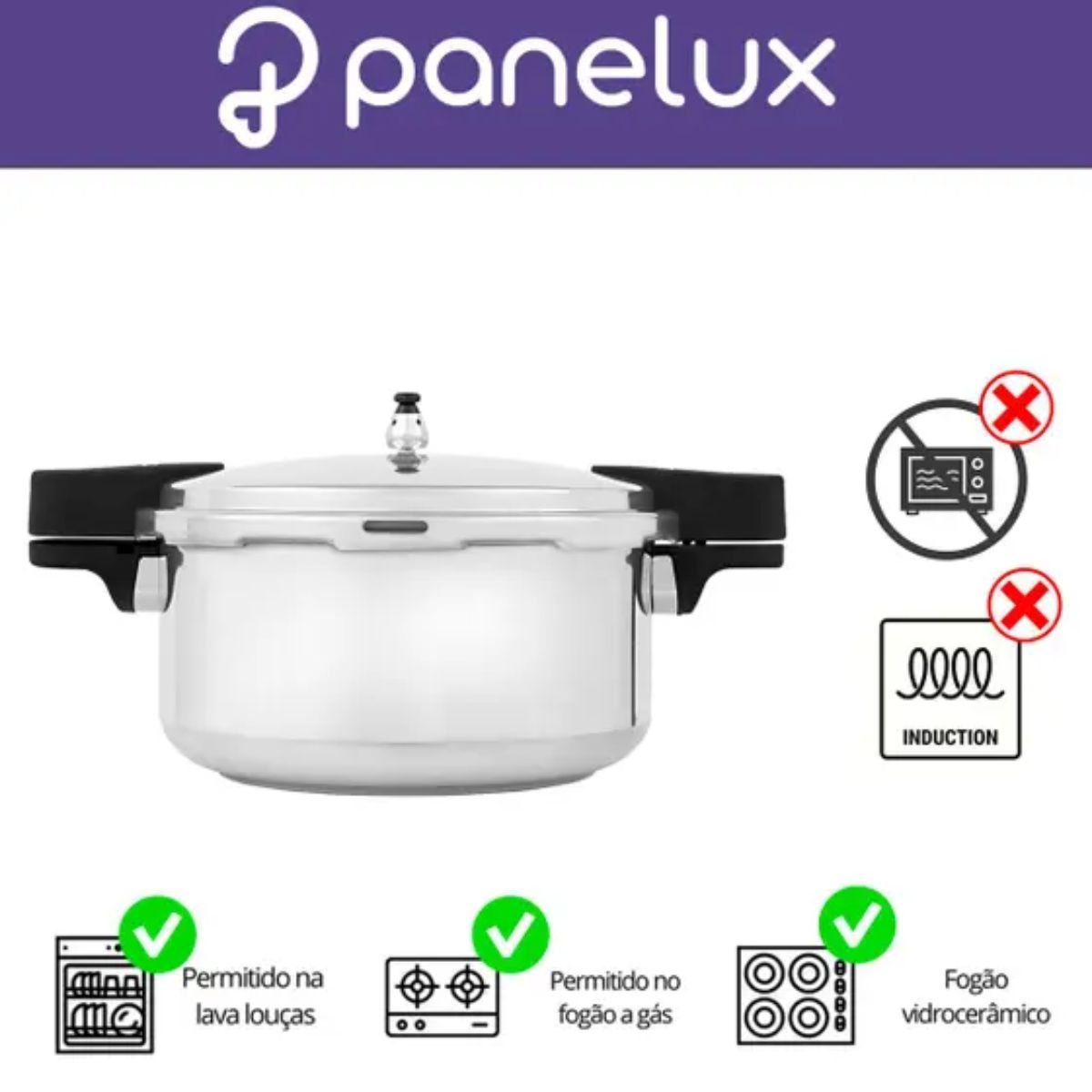 Panela De Pressão Panelux Fechamento Externo 15L Polida Classic Pro (MP)