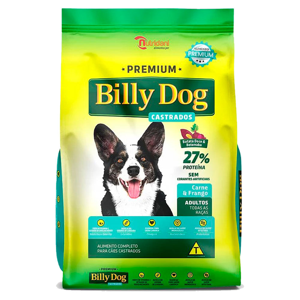 Ração Billy Dog Cão Adulto Castrado Refeição Diária 15kg (MP)