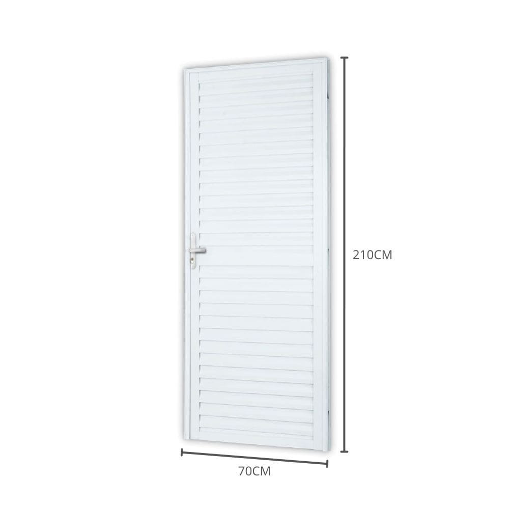 Porta De Alumínio Laminada Lado Direito MGM 210x70cm Sólido Branco (MP)