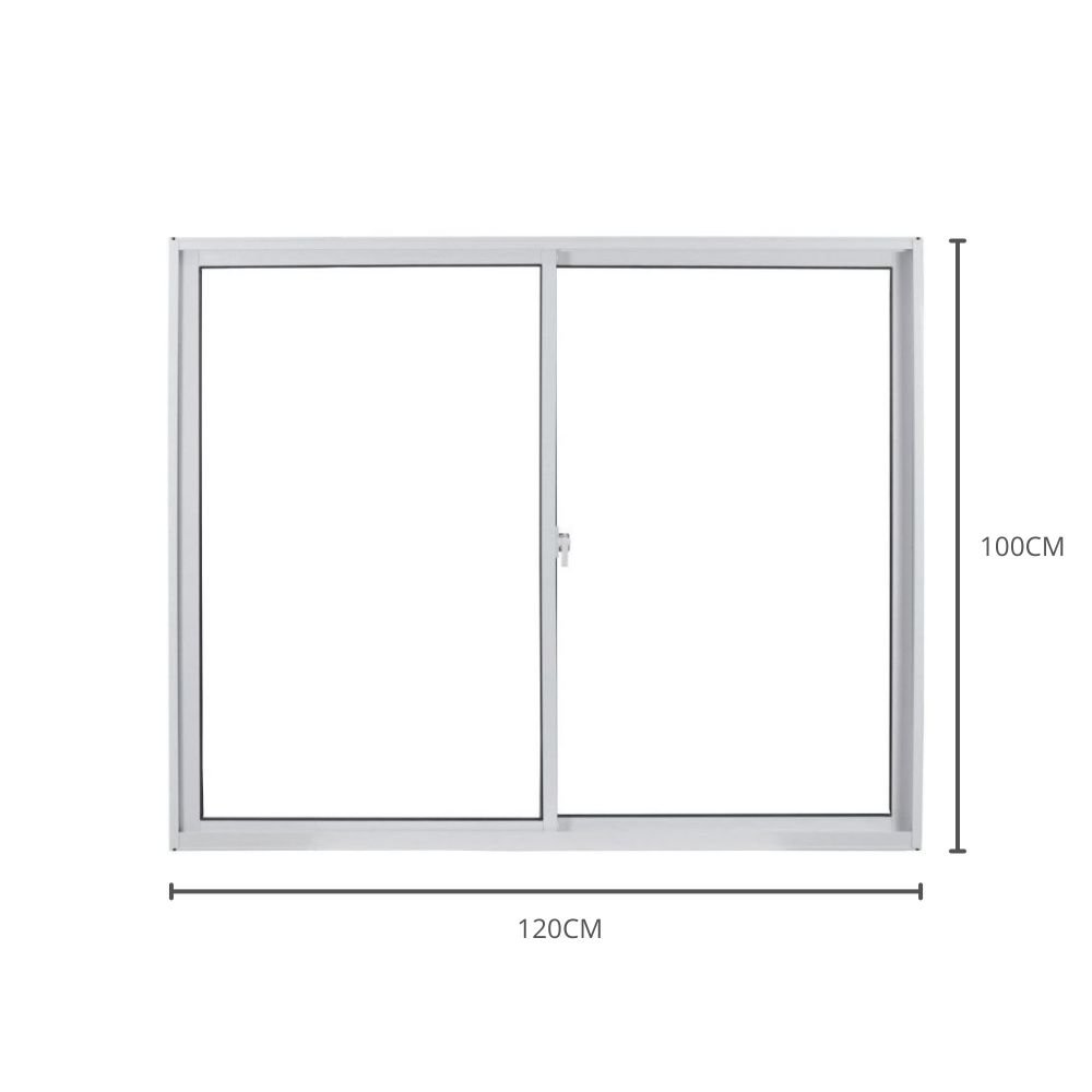 Janela de Correr Alumínio 2 Folhas MGM 100x120cm Branco