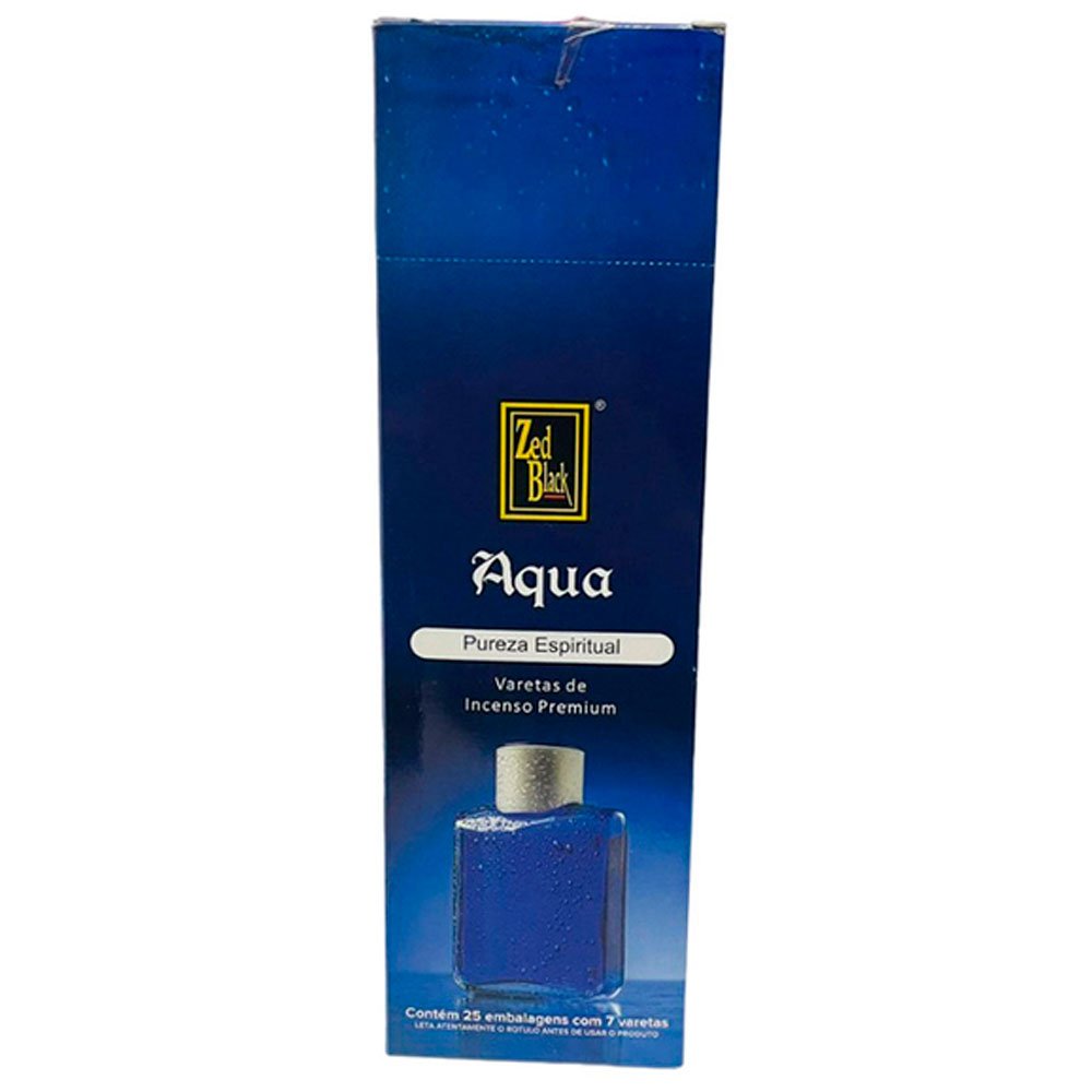Incenso De Aqua Para Pureza Espiritual Zed Black Caixa Com 25 Pacotes (MP)