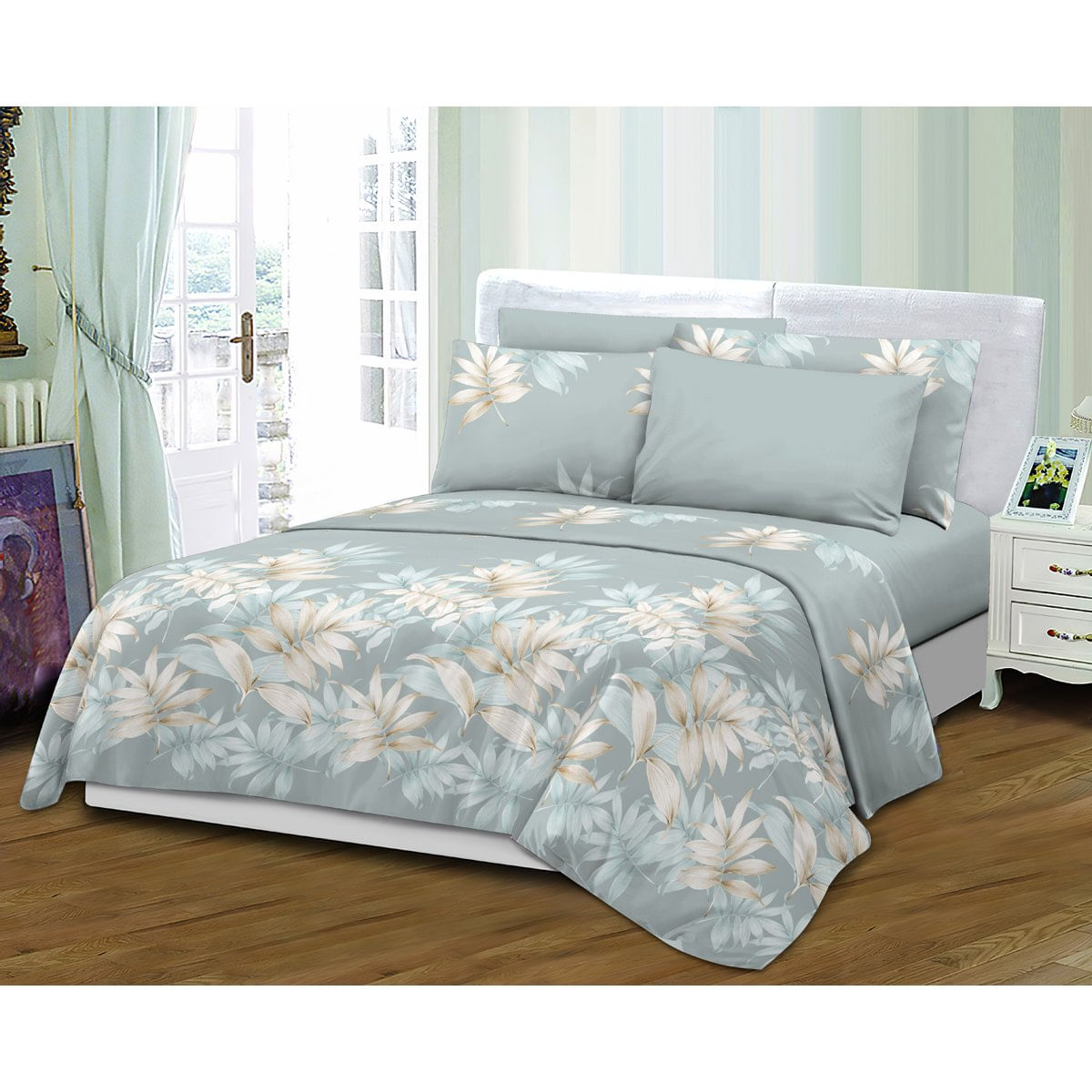 Jogo De Cama Casal Rozac 6 Peças Chrome Brisas (MP)