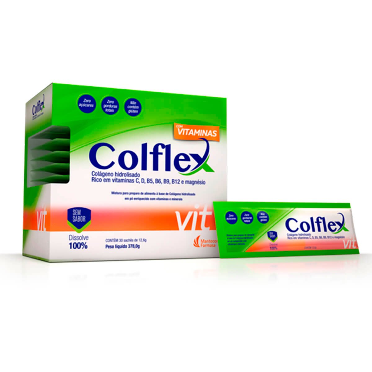 Colflex Vitaminas Sachê 12,6g Colageno Mantecorp Farmasa