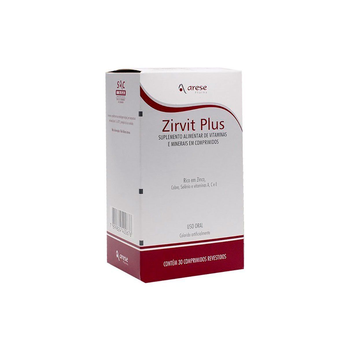 ZIRVIT PLUS cx 30 comp rev SUPLEMENTO ALIMENTAR DE VITAMINAS E MINERAIS ...