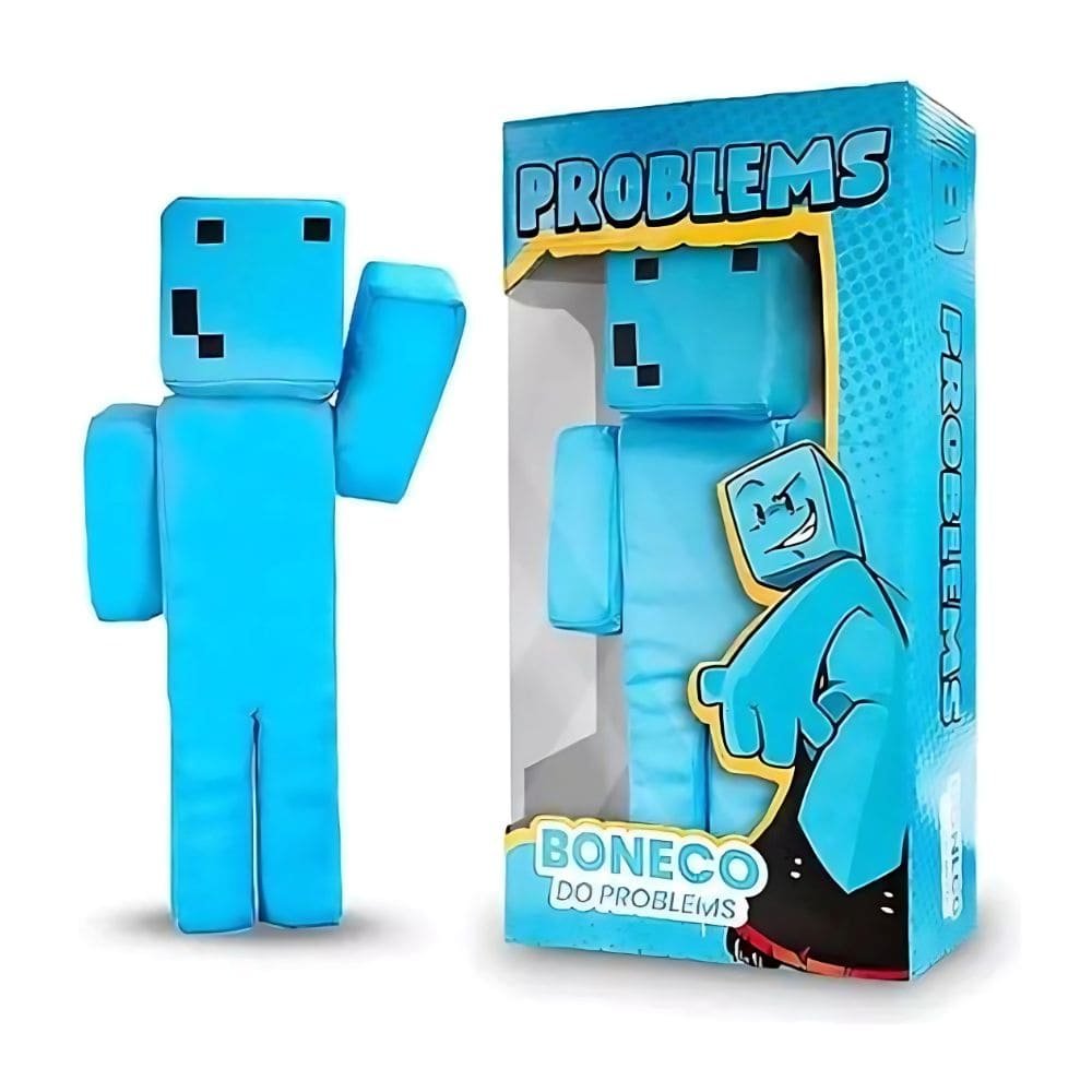 Boneco Youtuber Problemas Minecraft Cosmo Kids 35cm Azul (MP)