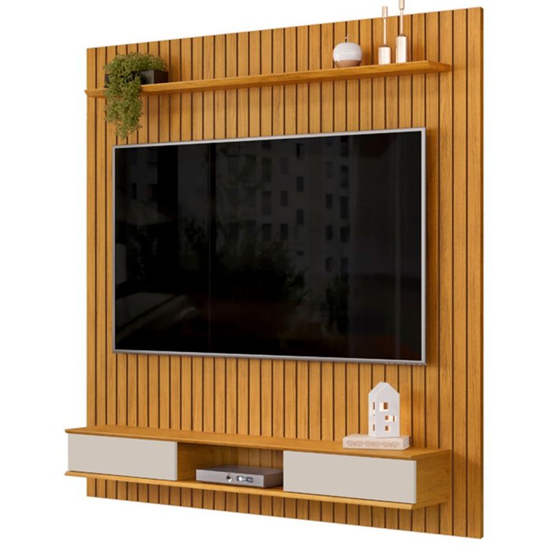 Painel Para TV Até 70" DJ Móveis Frisado Lexus Cedro Com Bali