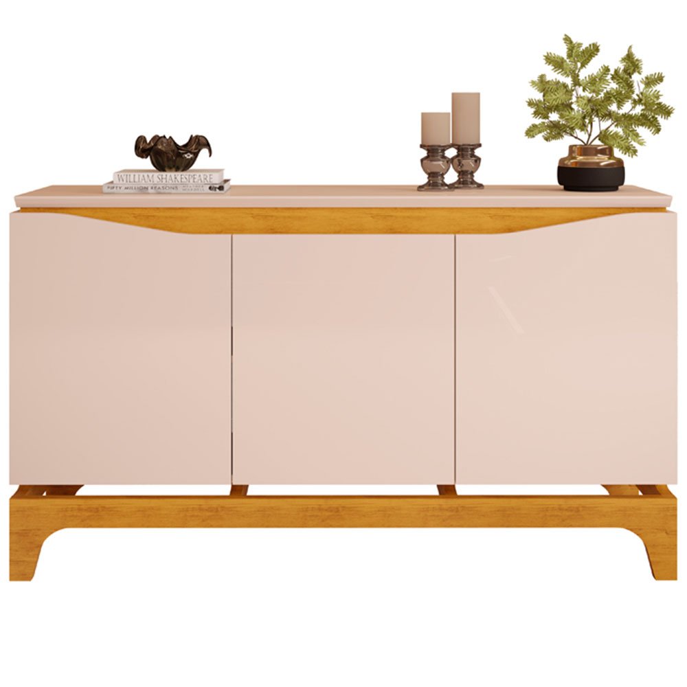 Buffet 3 Portas DJ Móveis Nice Cedro Com Off White