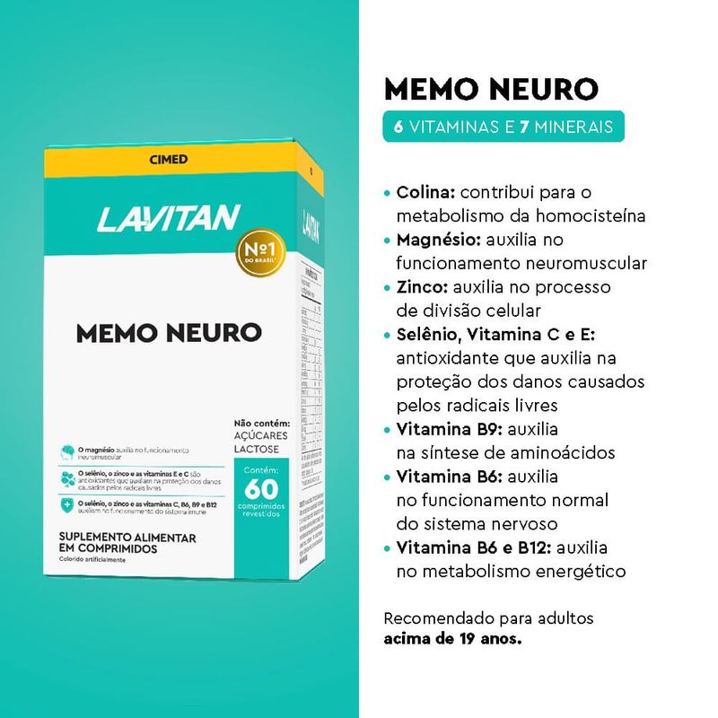 Lavitan Memo Neuro 60 Comprimidos Cimed