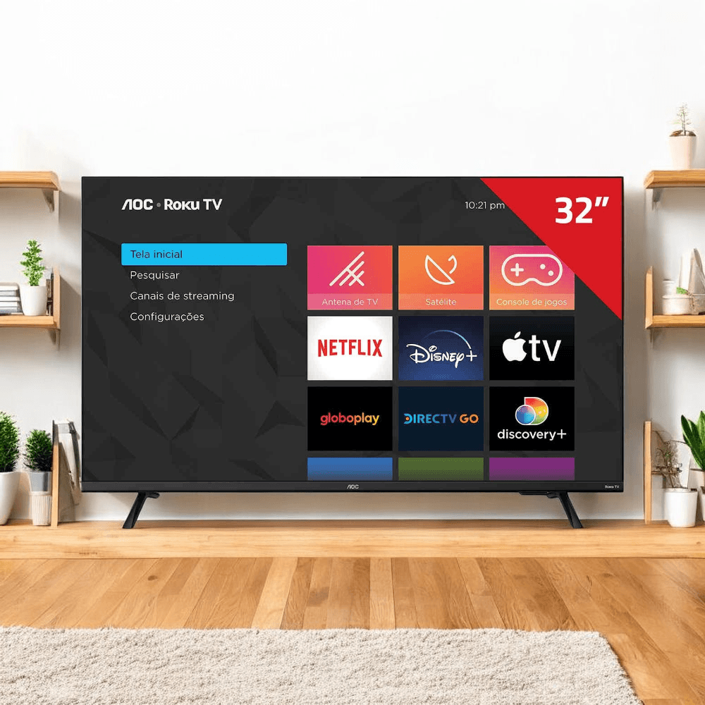 Smart TV AOC Roku 32" Led Full HD, Netflix, Youtube, Globoplay | Bemol