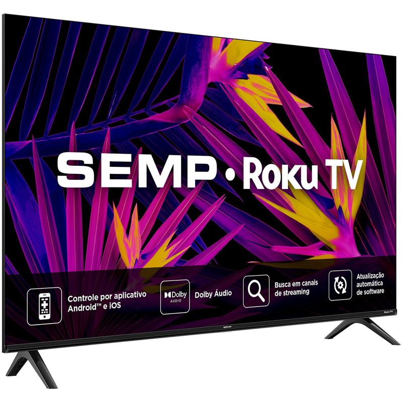 Smart TV 32" SEMP LED HD Roku Google Assistente Alexa Preto 32R6610 | Bemol