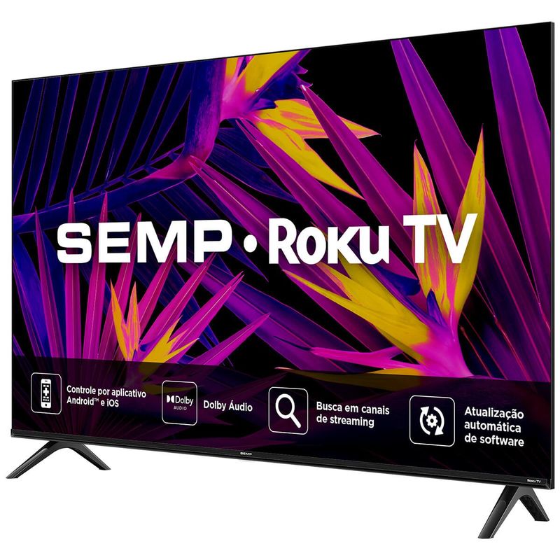 Smart TV 32" SEMP LED HD Roku Google Assistente Alexa Preto 32R6610 | Bemol
