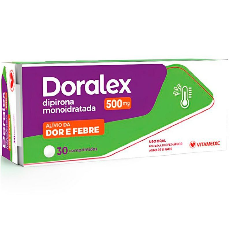 Doralex 500mg 30 Comprimidos Dipirona Monoidratada Vitamedic