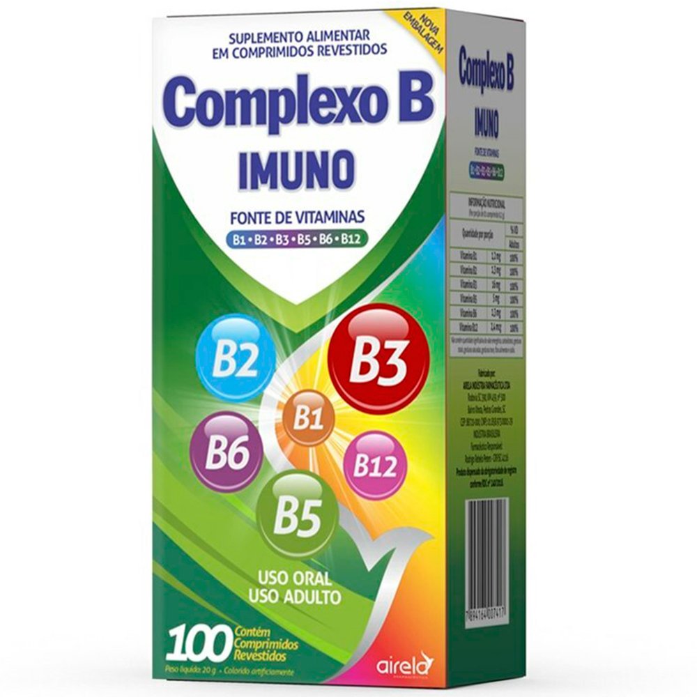 Complexo B Imuno C/ 100 Cpr Suplemento Alimentar Airela