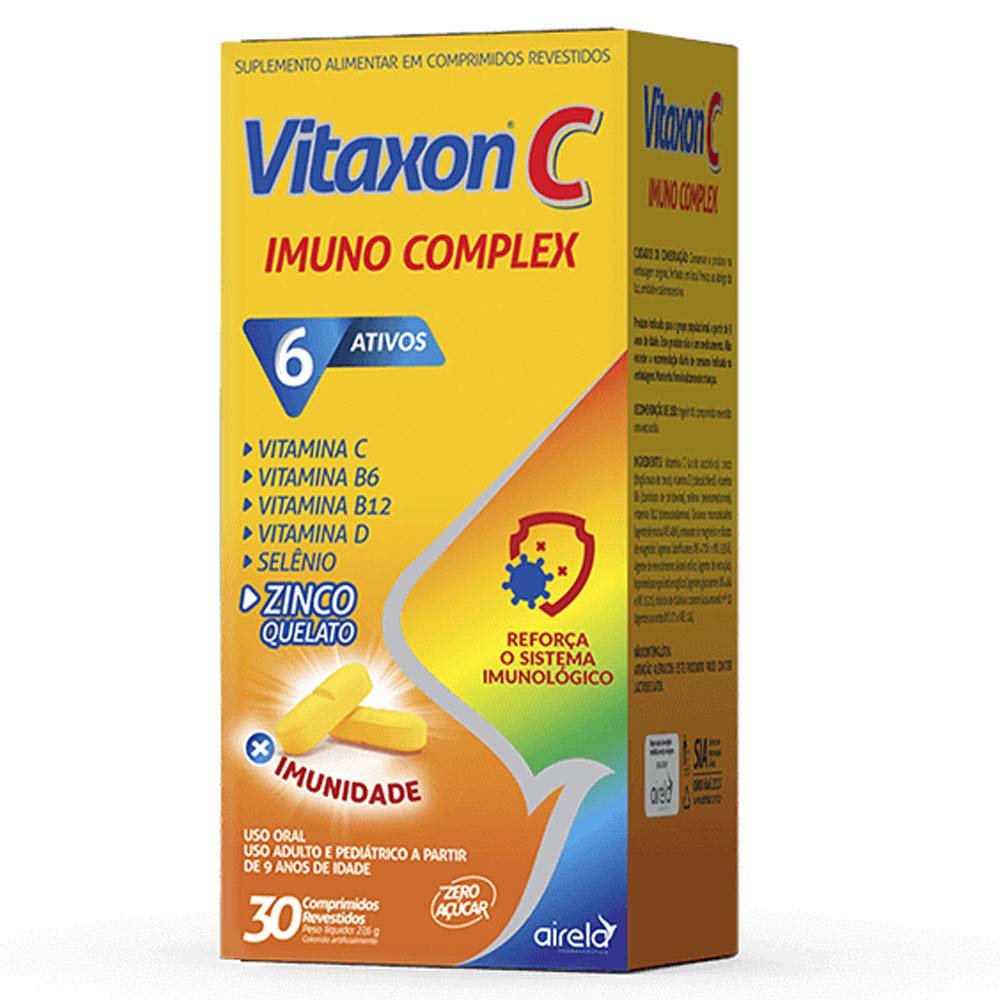 Vitaxon C Imuno Complex 30 Comprimidos Revestidos Ascórbico+Zinco+Vit D ...