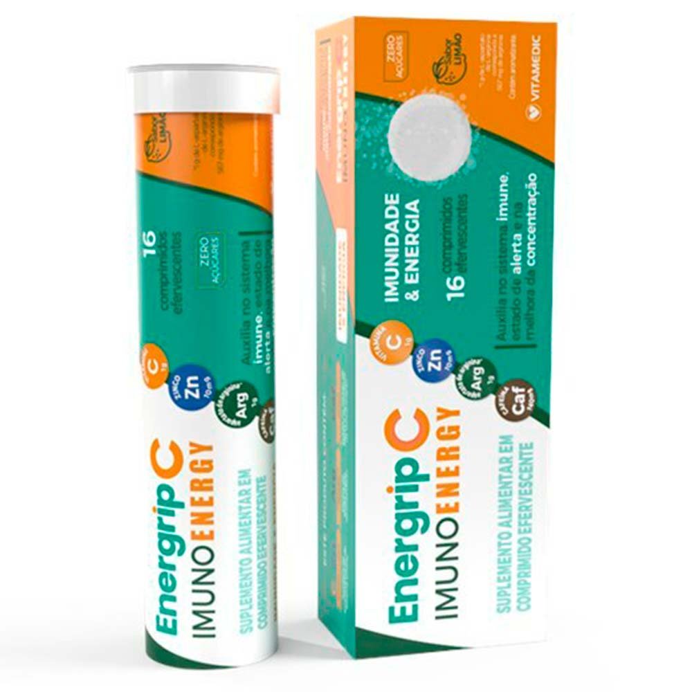 Energrip C Imuno Energy 16 Comprimidos Efervecentes Vitamina C+Zinco ...