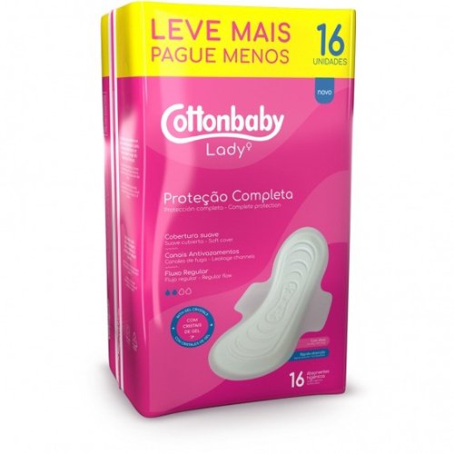 Absorvente Cottonbaby Lady Suave com Abas 16 Unidades