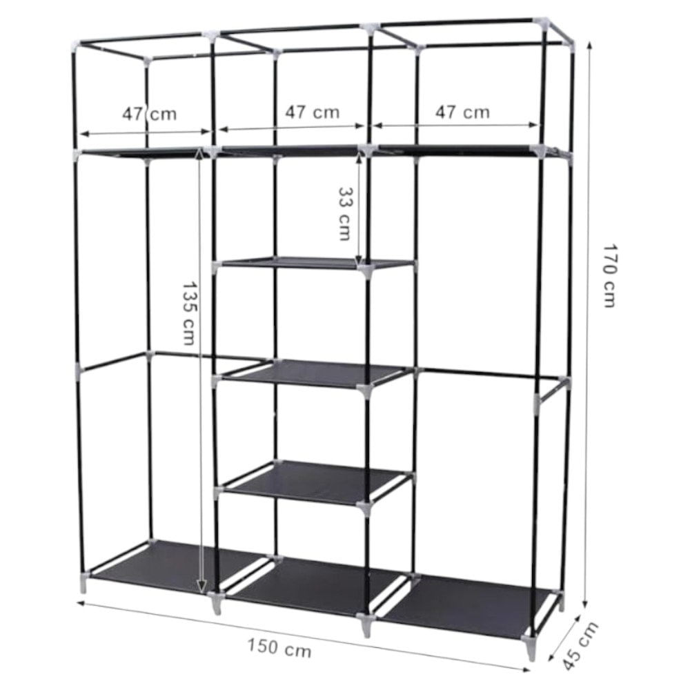 Guarda-Roupa Montável 3 Estantes Top Rio 125x42x170cm TRC0719 (MP)
