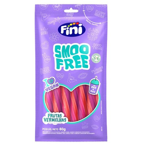 Goma Fini Tubes Sabor Frutas Vermelhas 80g