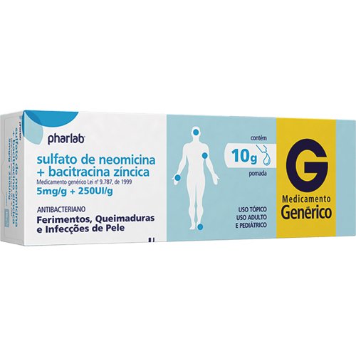 Sulfato de Neomicina + Bacitracina Zincica 5mg/g + 250UI/g 10g Pomada ...