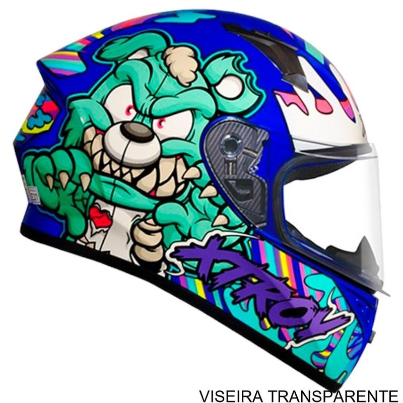 Capacete EBF Xtroy FF 526 Ted Azul E Tiffany 60 (MP)