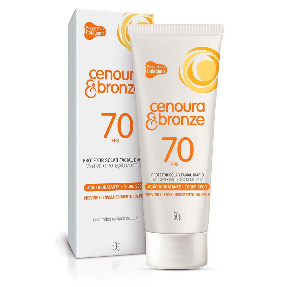 Protetor Solar Facial Cenoura & Bronze Fps 70 50g