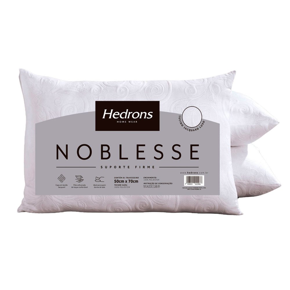 Travesseiro Noblesse Hedrons 50x70cm Branco (MP)