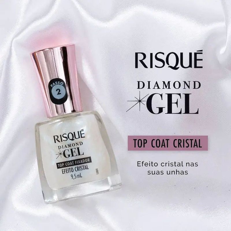 Esmalte Risqué Diamond Gel Top Coat Fixador 9,5ml