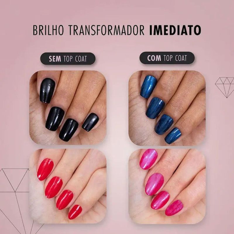 Esmalte Risqué Diamond Gel Top Coat Fixador 9,5ml