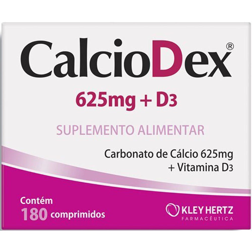 Calciodex Cálcio 625mg + Vitamina D3 180 Comprimidos Suplemento ...