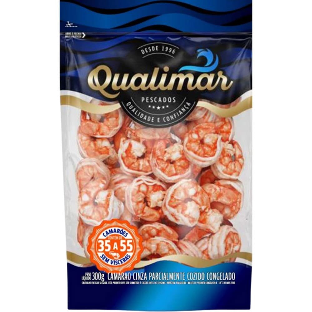 Camarão Qualimar Descascado Cozido 35/55 300g