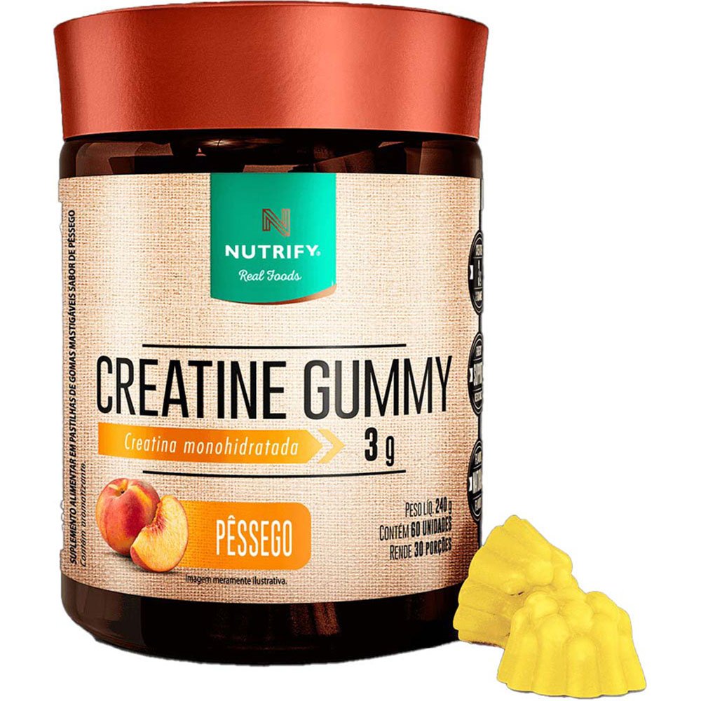 Creatine Gummy Nutrify Creatina Monohidratada Sabor Pêssego 60 Unidades