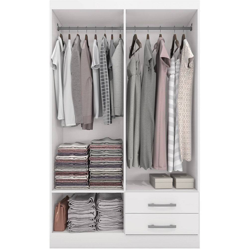 Guarda-Roupa 4 Portas 2 Gavetas Kappesberg Branco | Bemol