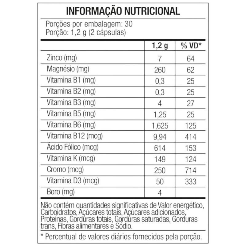 TSX Boro Zinco Magnésio Lion Sports 60 Cápsulas