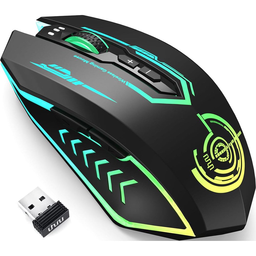 Mouse Gamer Sem Fio Uhuru RGB Preto | Bemol