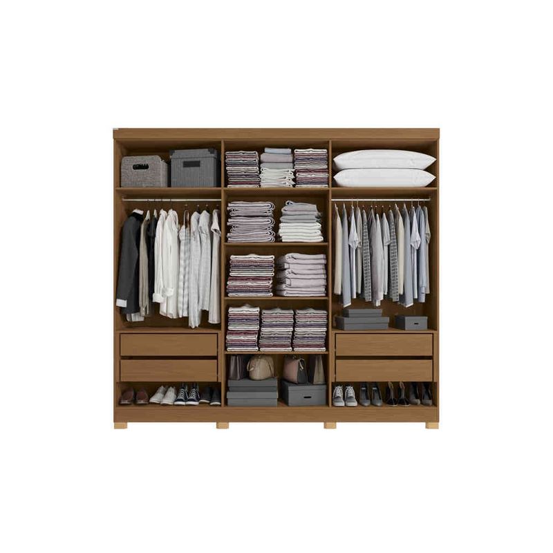 Guarda-Roupa 6 Portas 4 Gavetas Kappesberg Canela Azul