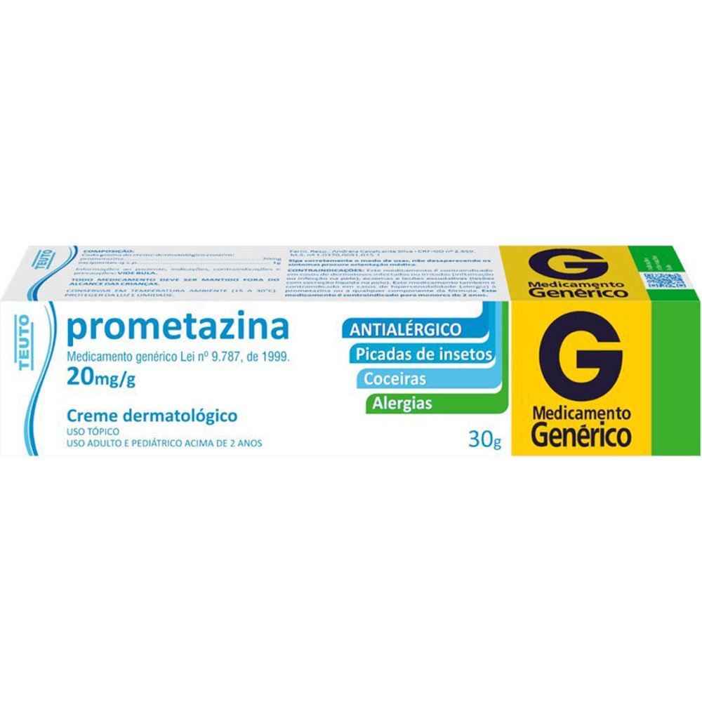 Prometazina 20mg/g 30g Creme Dermatológico Teuto | Bemol