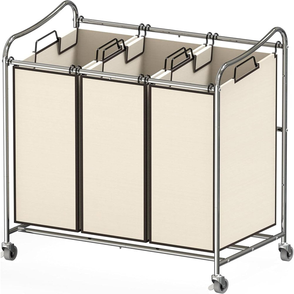 Carrinho Separador de Roupas 3 Sacos Cromados Houseware | Bemol