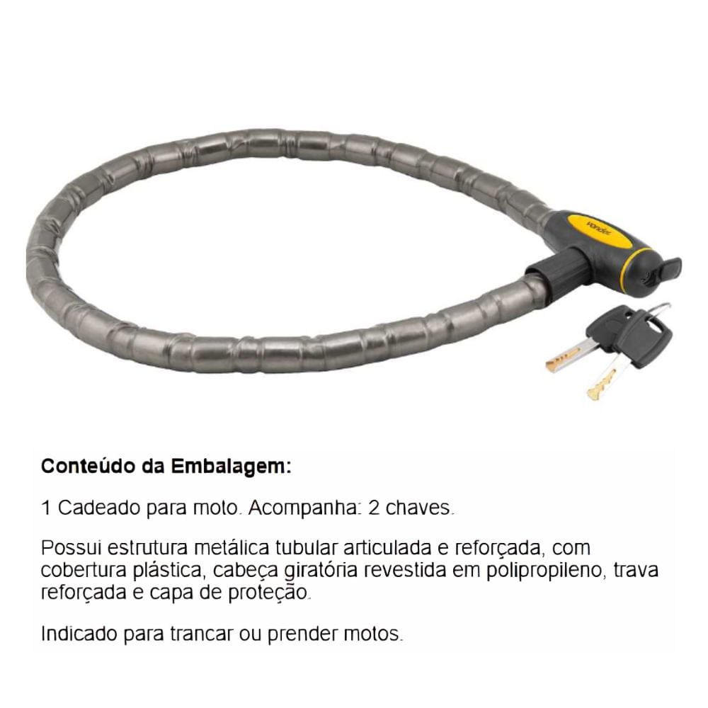 Trava Moto Vonder Cadeado Com Chave 100cm (MP)