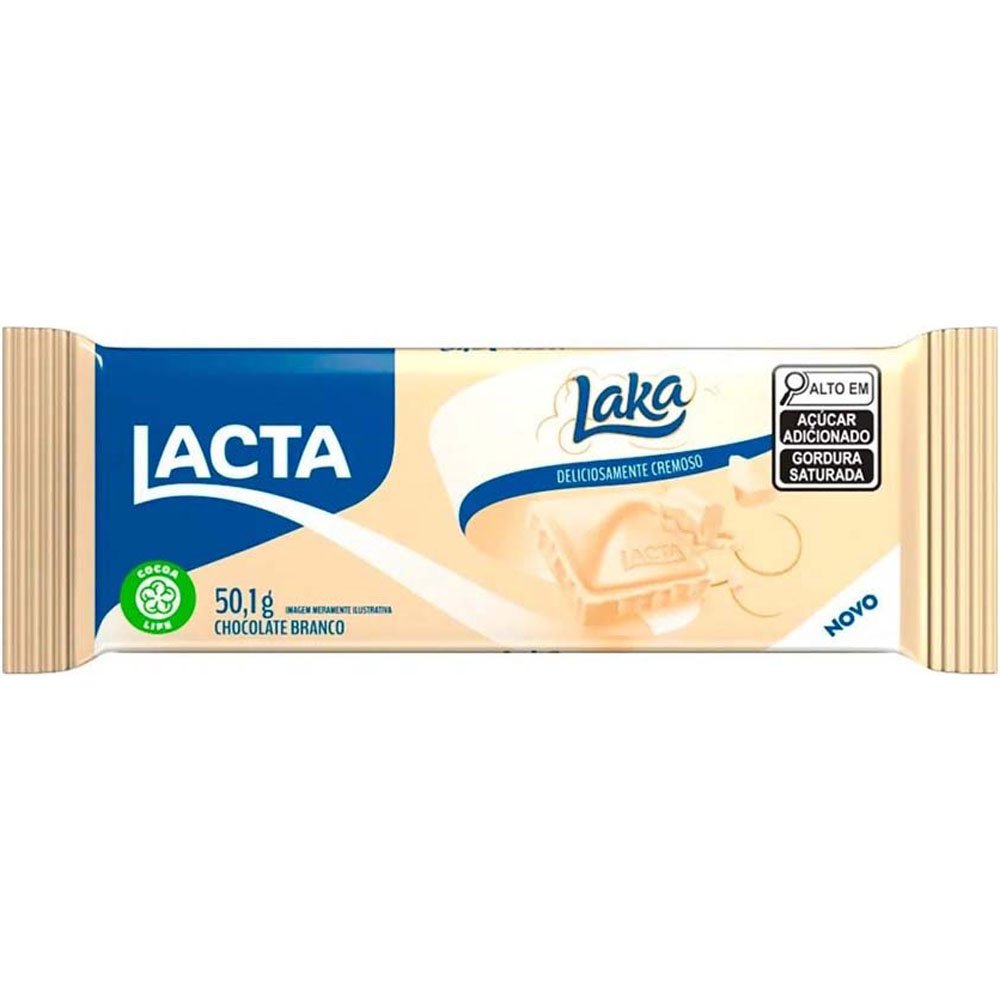 Barra de Chocolate Lacta Laka Branco 50,1g