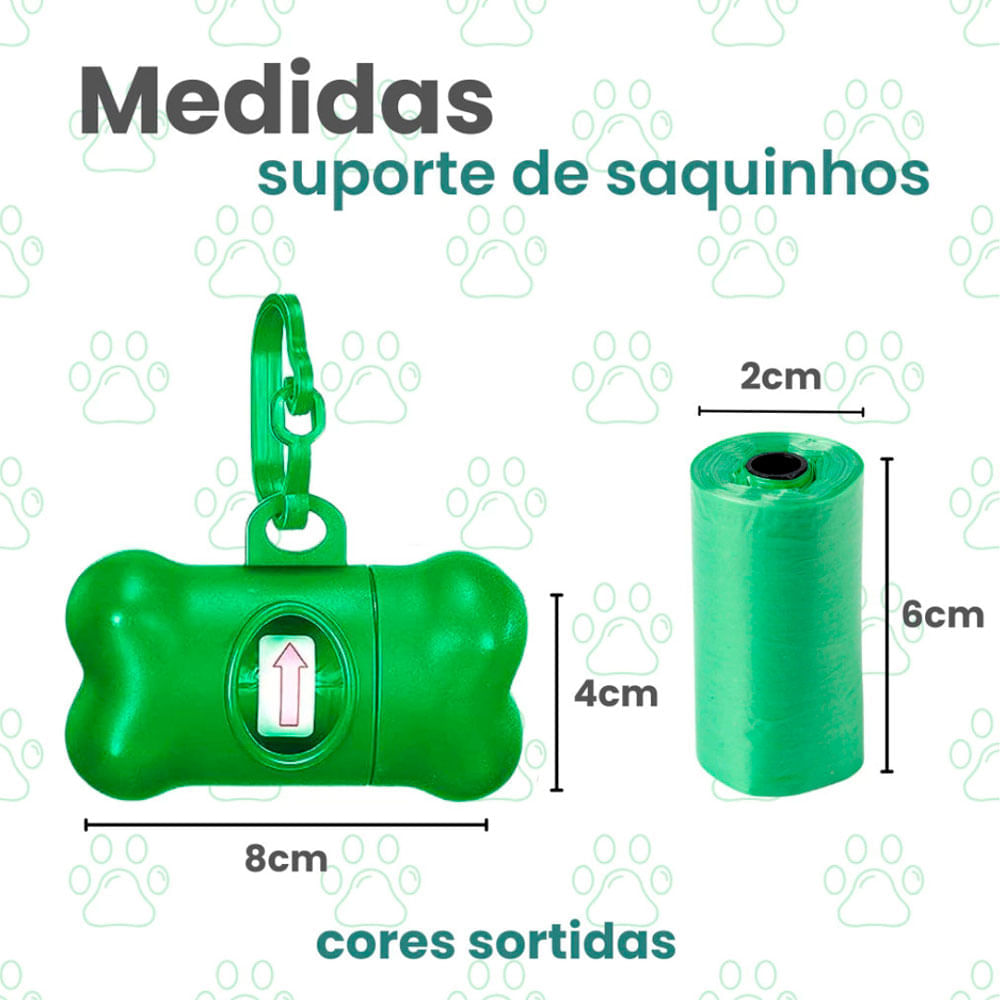 Kit Porta Caca Pratix com Suporte e Saquinho Plástico
