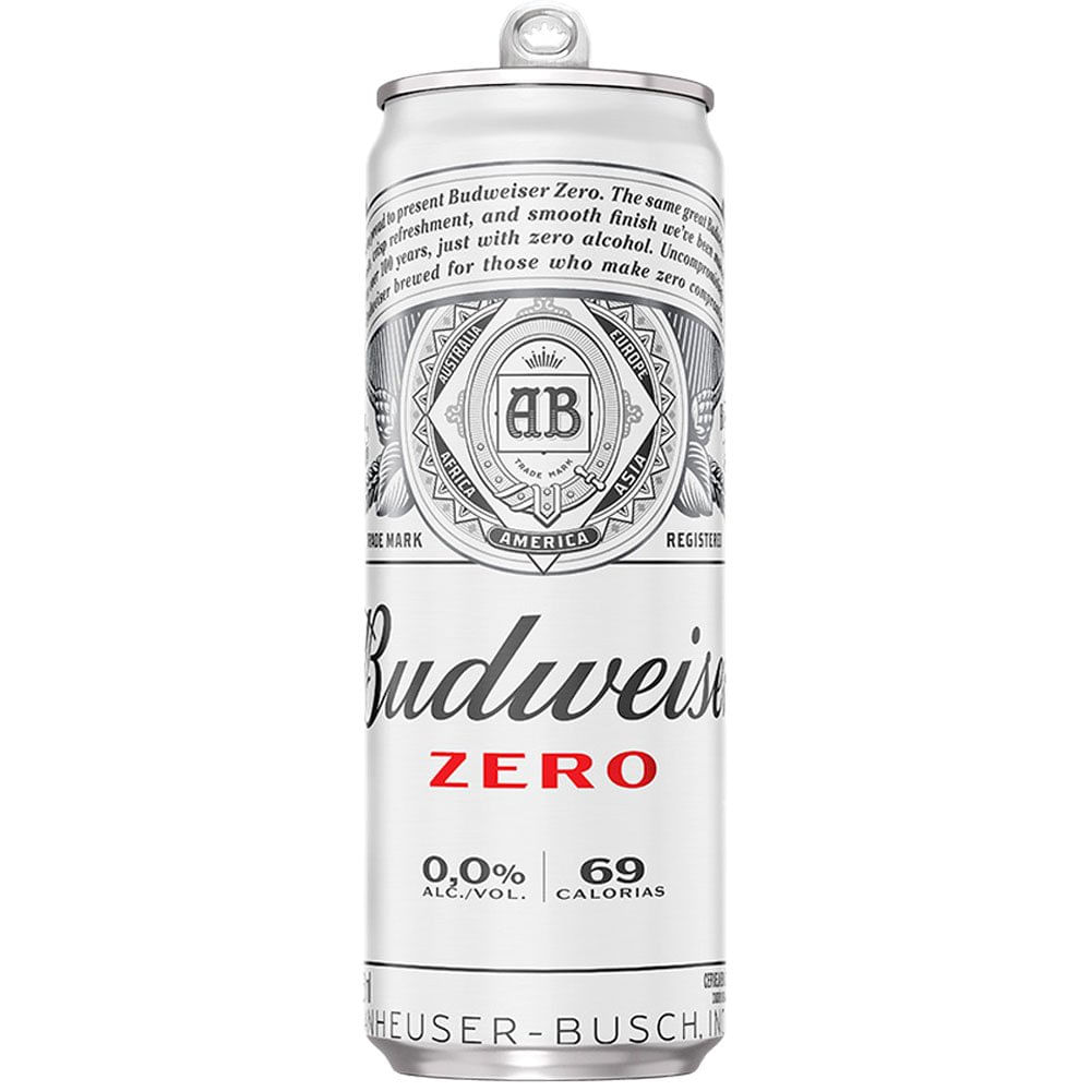 Cerveja Budweiser Zero Sleek Lata 350ml