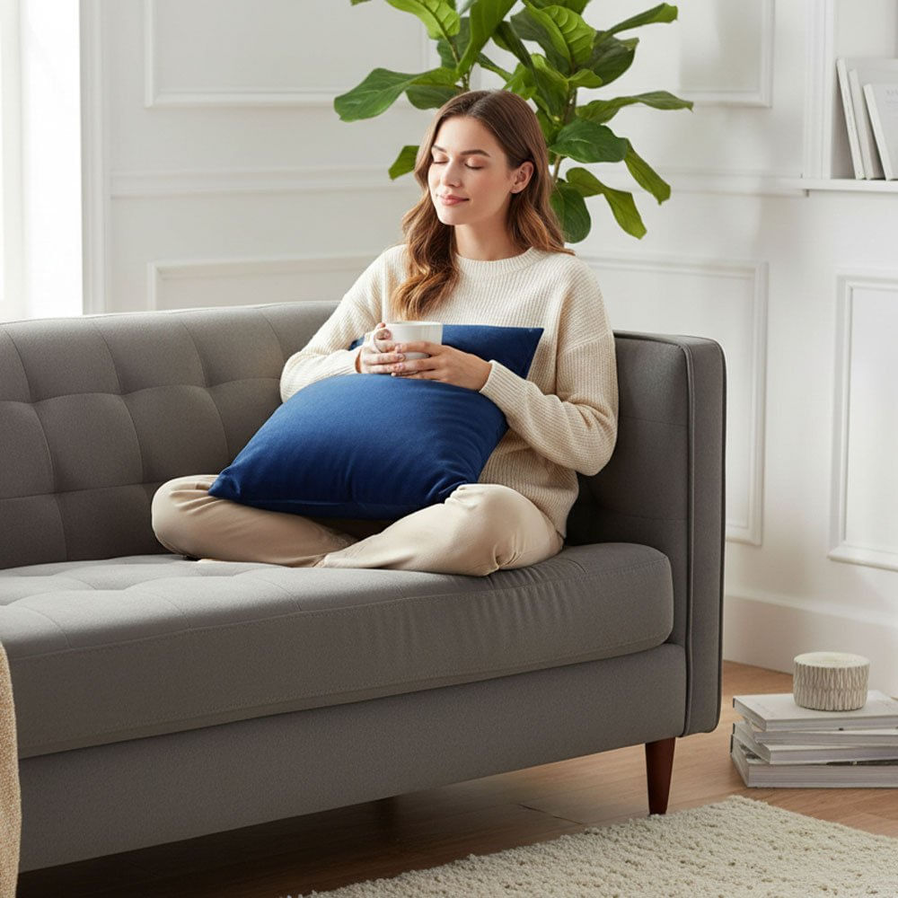 Capa De Almofada Bella&Co Velvet Lisa Blueberry 45x45cm (MP)