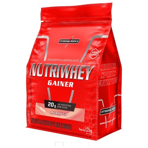 Nutri Whey Protein Morango Integralmedica Ganho Muscular Refil 1,2kg